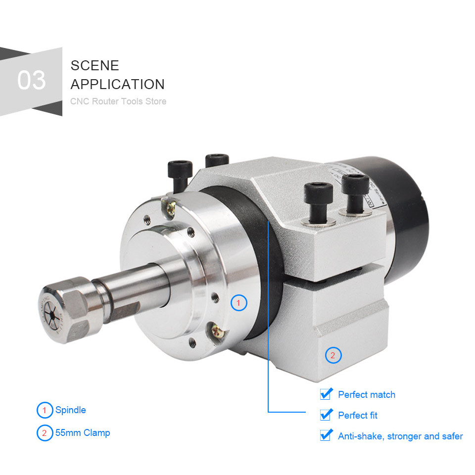 Jual Daedalus 500w Brushless Spindle Motor ER11 DC Motor for CNC Milling with Power Supply ...