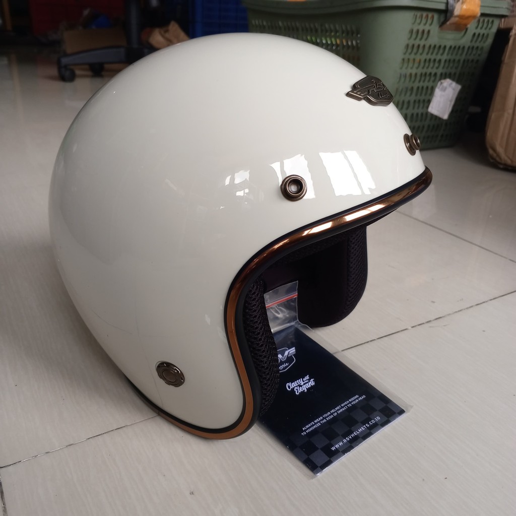 Jual HELM RSV CLASSIC CREAM / HELM HALF FACE - CREAM GLOSSY (XL ...