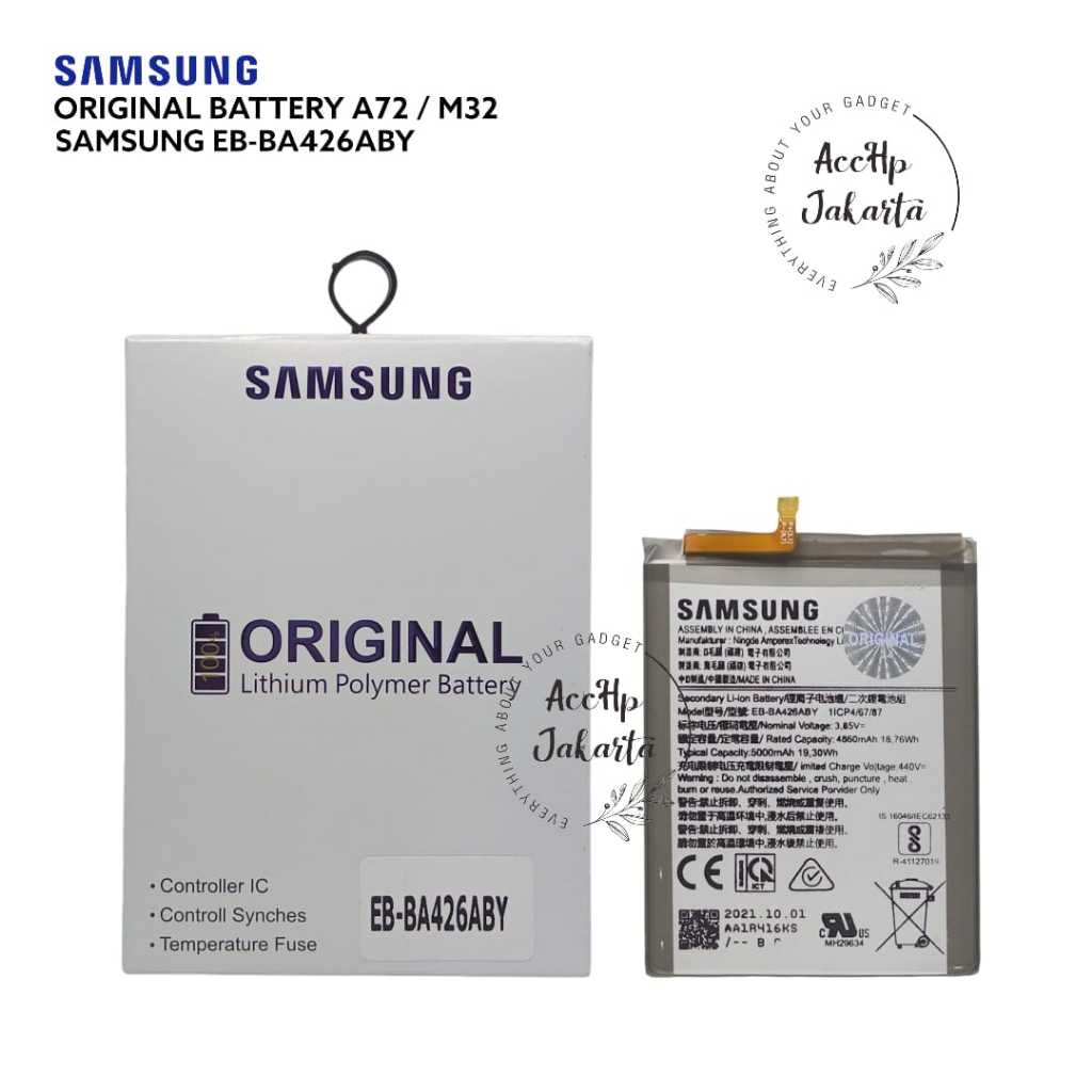 Jual BATTERY BATU BATRE BATRAI BATERAI Samsung A72 M32 5G EB-BA426ABY 100% ORIGINAL (DISTRIBUTOR ...