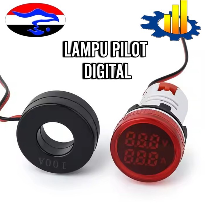 Jual PILOT LAMPU DIGITAL VOLTMETER+AMPERMETER BULAT MERAH | Shopee ...