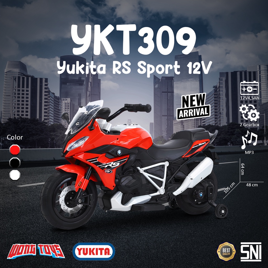 Jual Yukita RS Sport 12V (YKT309) - Mainan Motor Aki Yukita 309 | Shopee Indonesia