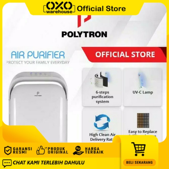 Jual Air Purifier Polytron PAP160 Coverage 60m2 Hepa Filter PAP-160 ...