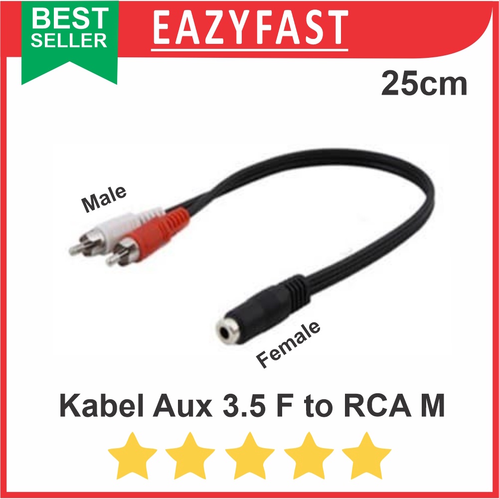 Jual Kabel Jack Audio Aux 3.5mm Female to RCA Male Extender Extension ...
