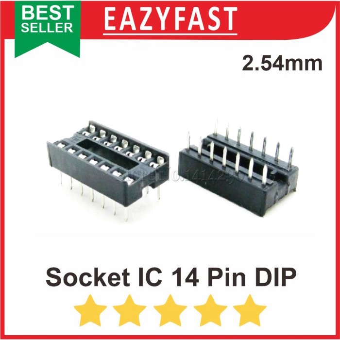Jual Socket IC 14P 14 P Pin Kaki DIP Skinny Soket Rumah Dudukan Adapter | Shopee Indonesia