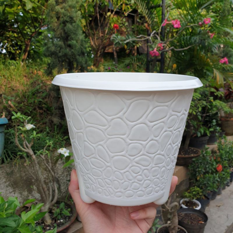 Jual (6pc) BJP CORAL 03 (22cm) : budi jaya pot bunga plastik motif batu ...