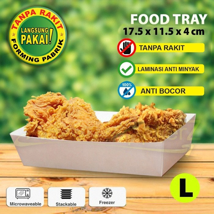 Jual Food Tray PUTIH | L (50 pcs) | Shopee Indonesia