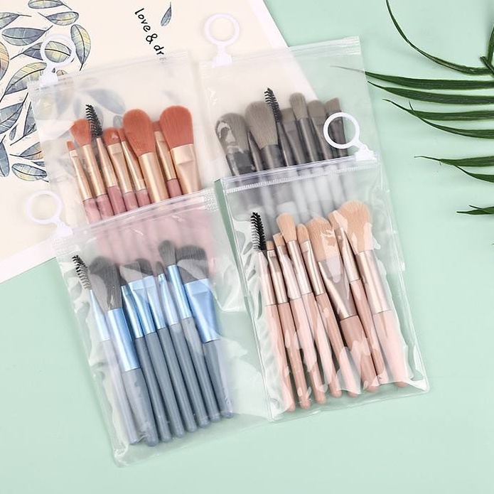 Jual Kuas Set Make Up 8pcs Set Mini Travel Make Up Brush 8 Pcs Blush ...