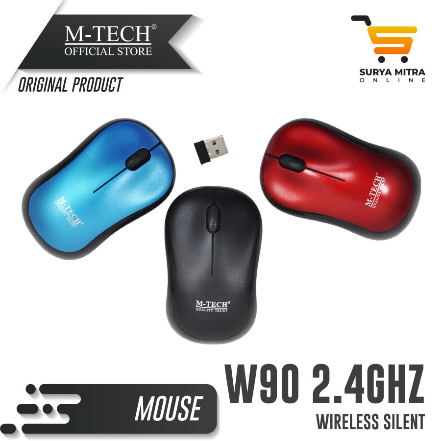 Jual Mouse M-Tech SILENT Wireless W90 2.4Ghz Postel | Shopee Indonesia