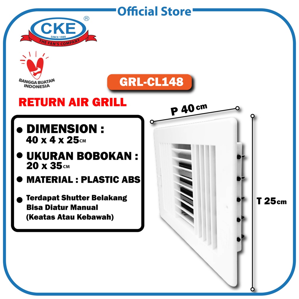 Jual RAG return air grille UKURAN 26 X 40 grill AC Grill Diffuser ...