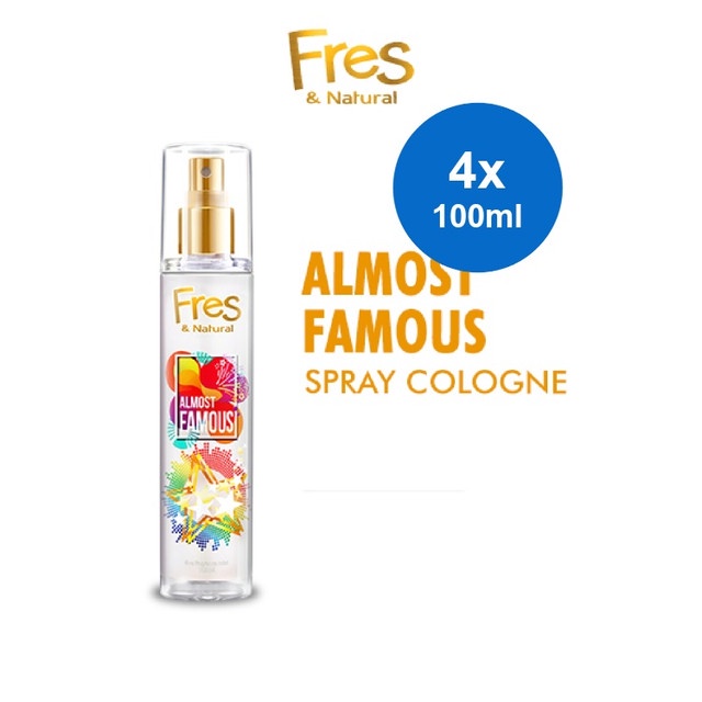 Jual Fres & Natural Spray Cologne Almost Famous 100 mL x 4 | Shopee ...