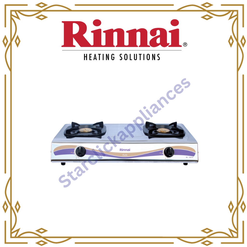 Jual RINNAI Kompor Gas 2 Tungku RI-522E / RI 522 E / RI522E [2 Tungku ...