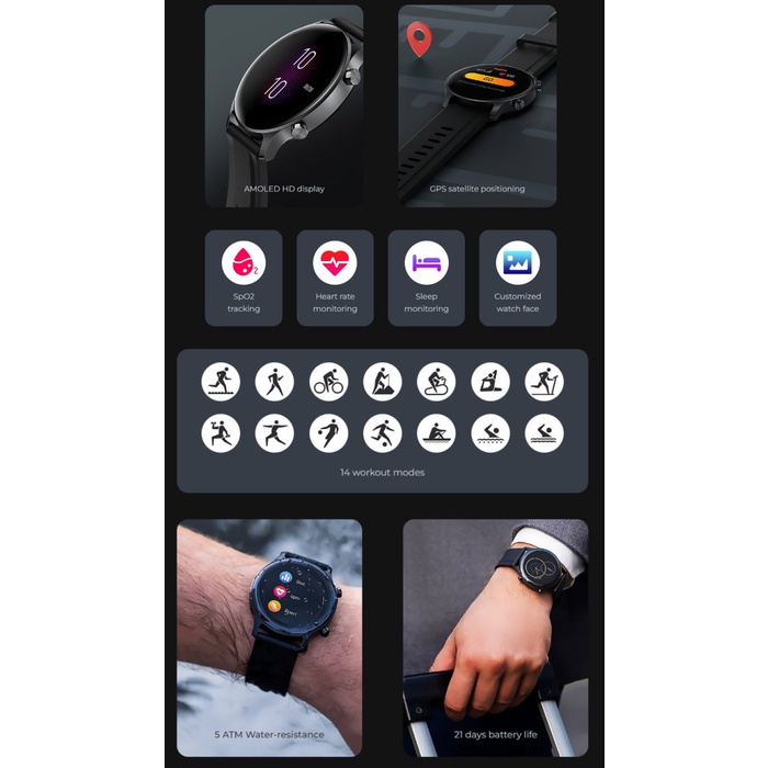 Jual Haylou RS3 LS04 Smartwatch Amoled GPS SpO2 5 ATM | Shopee Indonesia