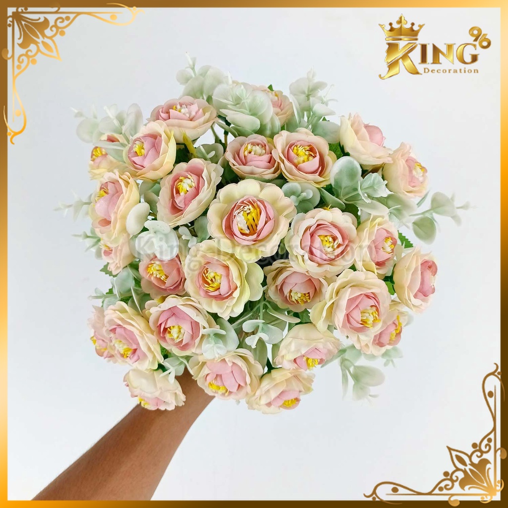 Jual ROSE DAISY PUTIK CABANG 5 EROPA CLASSIC ARTIFICIAL MAWAR PASTEL ...