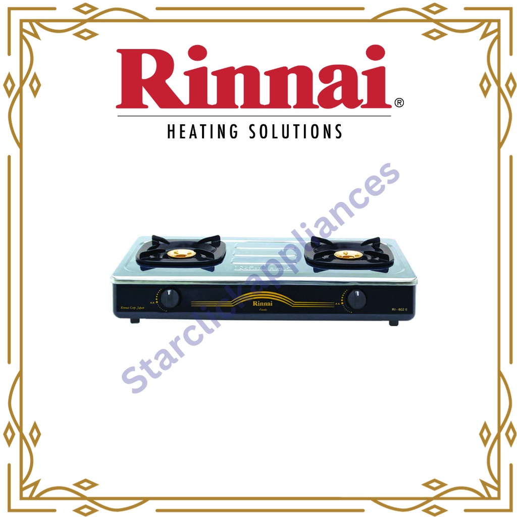 Jual RINNAI Kompor Gas 2 Tungku RI-602 E / RI 602 E / RI602E [GARANSI RESMI] | Shopee Indonesia