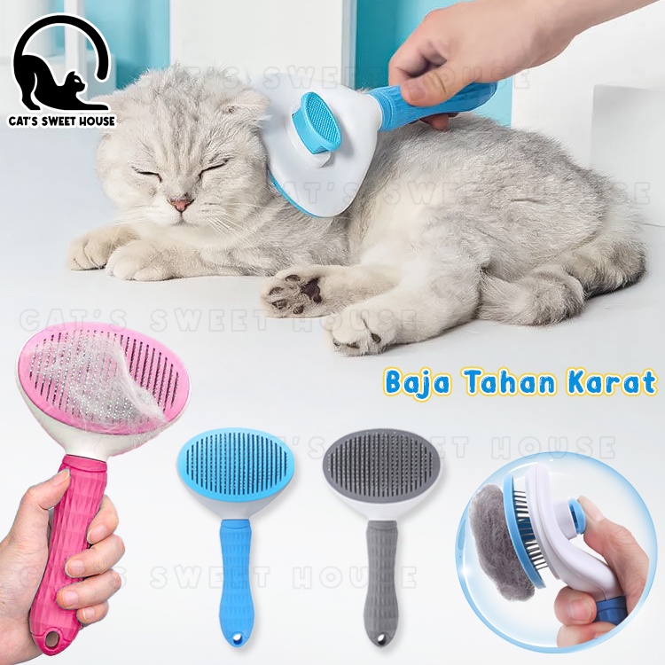 Jual Sisir Grooming Kucing Anjing Sisir Otomatis Kucing Rambut Sisir ...