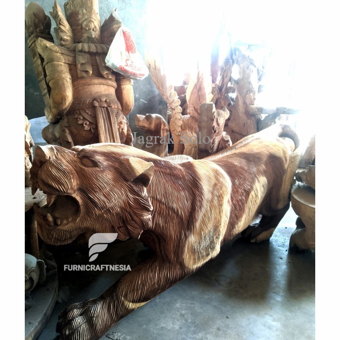 Jual Patung Macan Kayu Jati Panjang 120cm murah | Shopee Indonesia