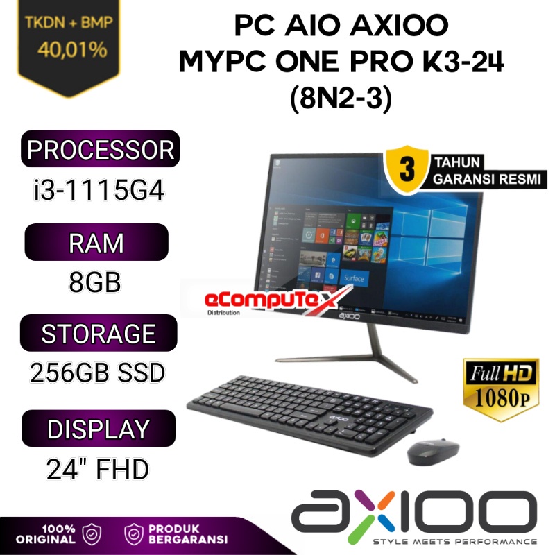 Jual PC AIO AXIOO MYPC ONE PRO K3-24 (8N2-3) K3 (8N2-24) i3-1115G4 RAM ...