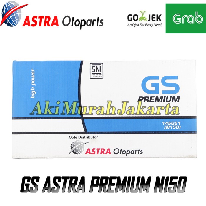 Jual Aki Forklift GS PREMIUM ASTRA N150 / 145G51 Aki Basah 12V / 150Ah ...