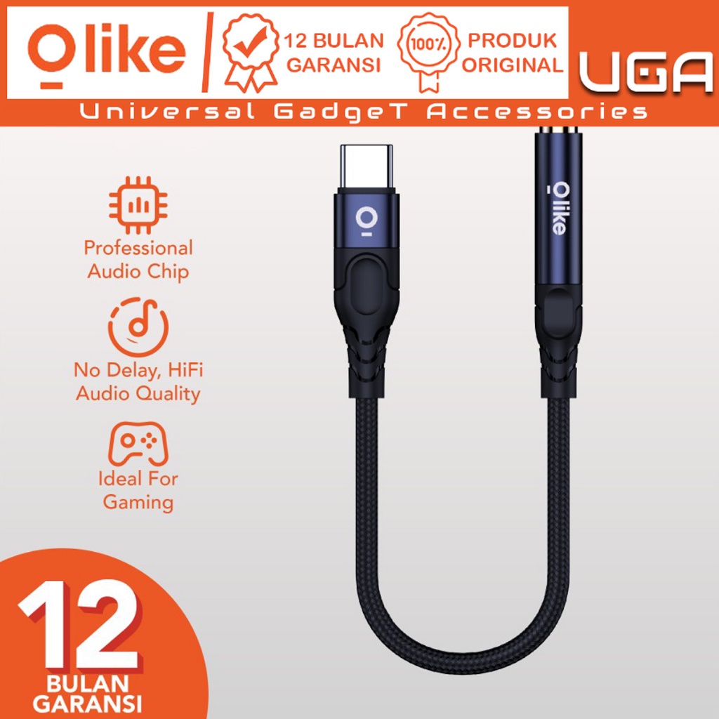 Jual OLIKE ATC1 AUDIO CONVERTER ADAPTER TYPE C TO AUX 3.5MM JACK ...