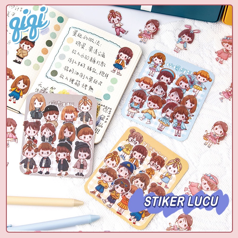 Jual 40PCS /Stiker Pack Lucu Karakter Anak Motif Wanita Korea Sticker ...