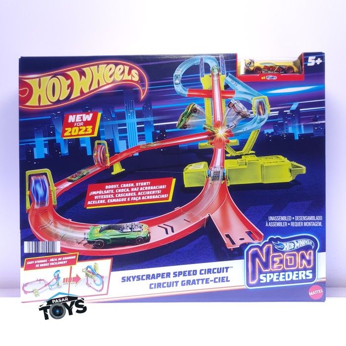 Jual Hot Wheels Neon Speeders Skyscraper Speed Circuit Track Playset ...