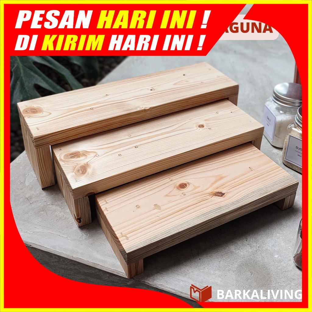 Jual (H102) Wadah Tempat Bumbu Kosmetik Farfum Kayu, Rak Hoop ...