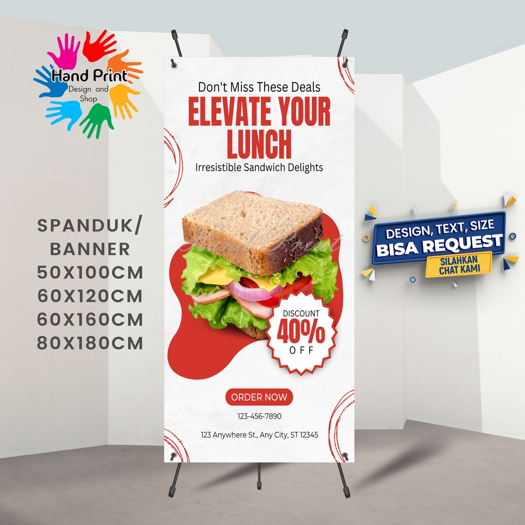 Jual Spanduk Banner MMT Sandwich Ayam Roti Bakar Buat Promosi Makanan ...
