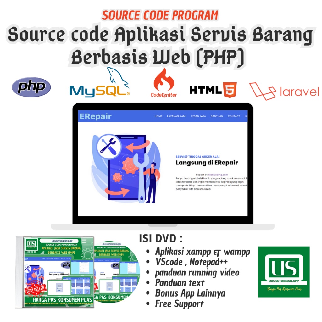 Jual Source code Aplikasi Servis Barang Berbasis Web (PHP) | Shopee Indonesia