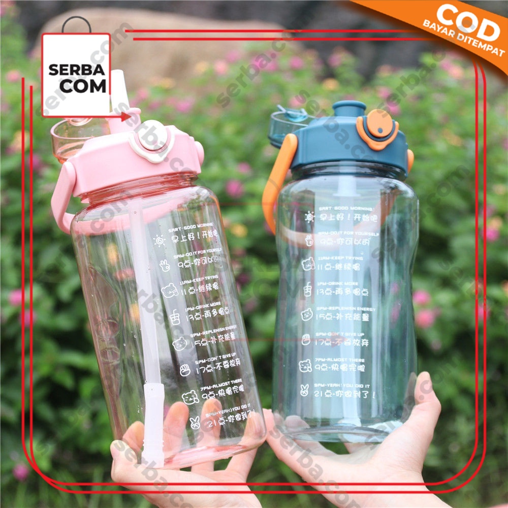 Jual Botol Air Minum Jumbo 2000ml BPA FREE / Botol Minum Sedotan Dewasa ...