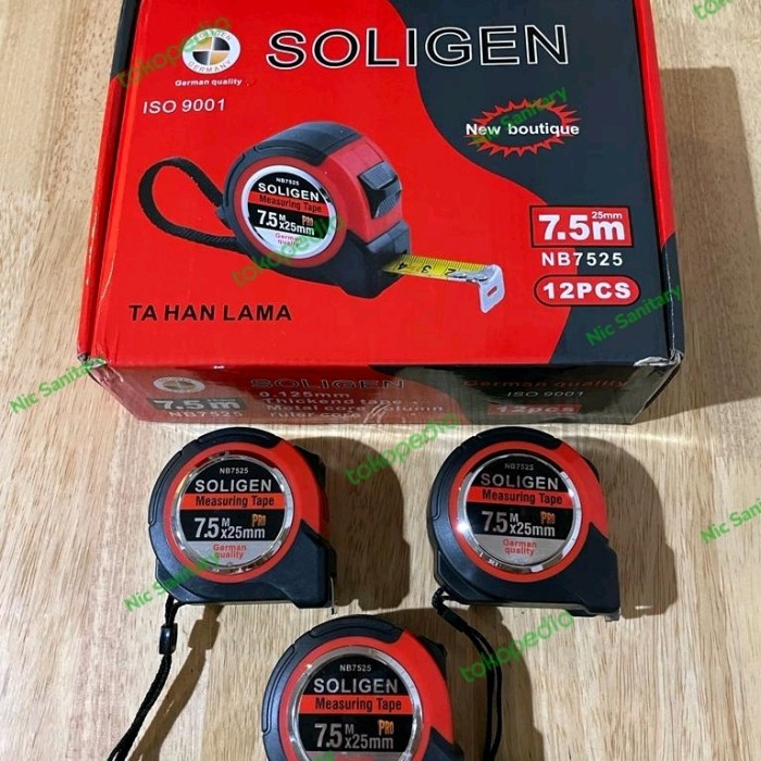 Jual Meteran karet tebal SOLIGEN 7,5 mtr measuring tape SOLIGEN 7,5 ...