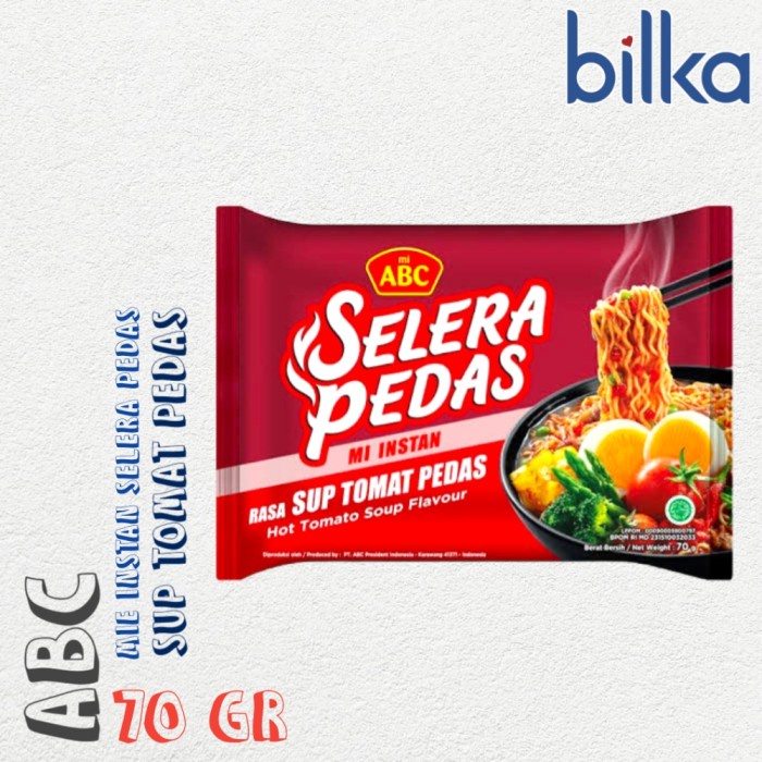 Jual ABC Mie Selera Pedas Sop Tomat Pedas 70gr | Shopee Indonesia