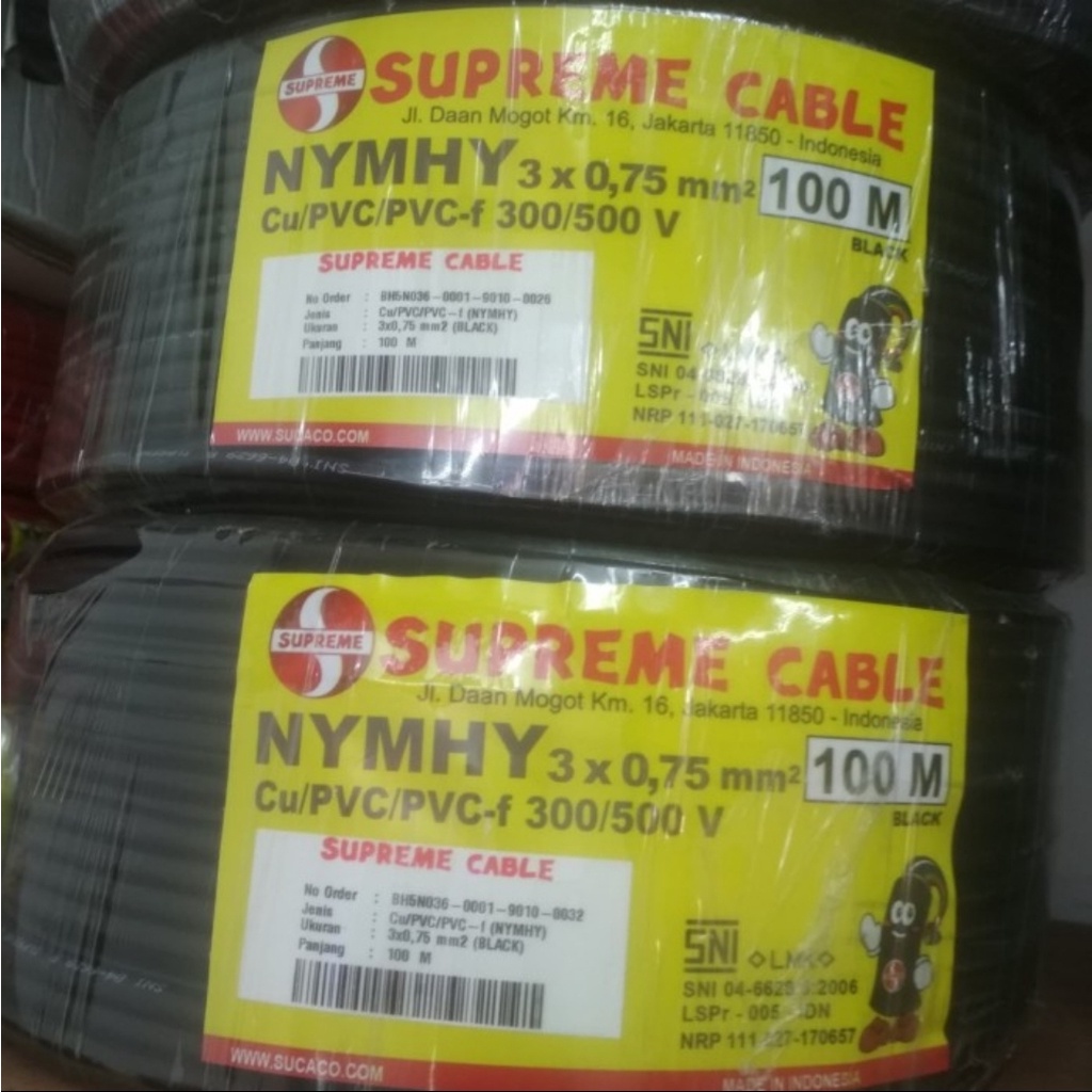 Jual KABEL NYYHY 3X0,75MM 3X0.75 MM SUPREME SERABUT ROLL@50M METER ...