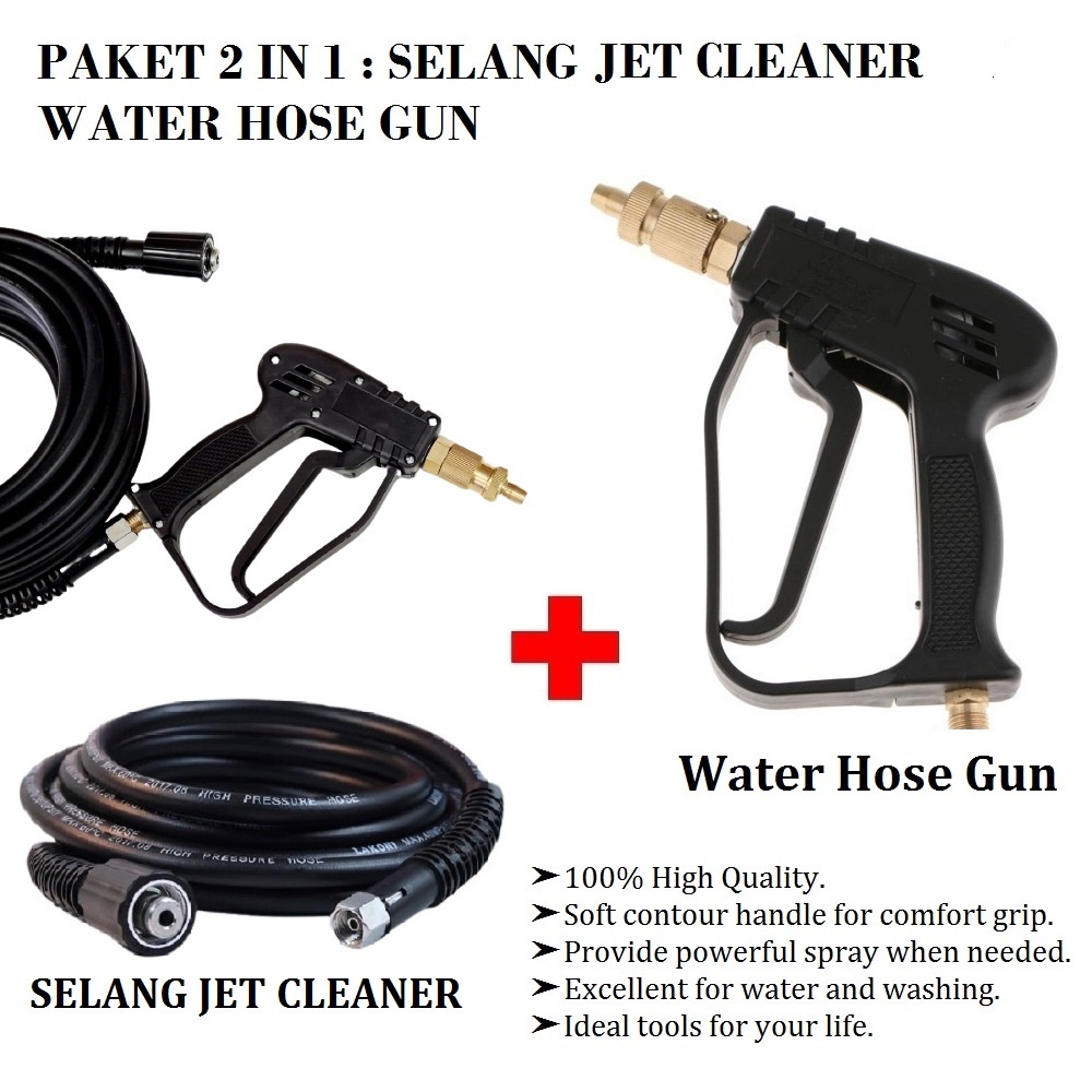 Jual Paket Selang Jet Cleaner 10M + Gun Jet Pendek Water Hose Gun ...