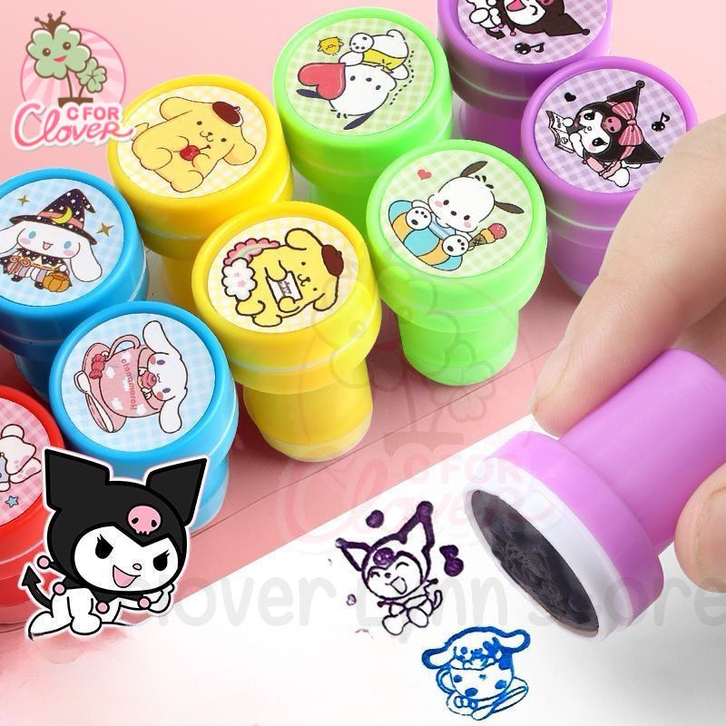 Jual CUTE CHARACTER STAMP ISI 10 PCS cap sekolah karakter tangan anak ...