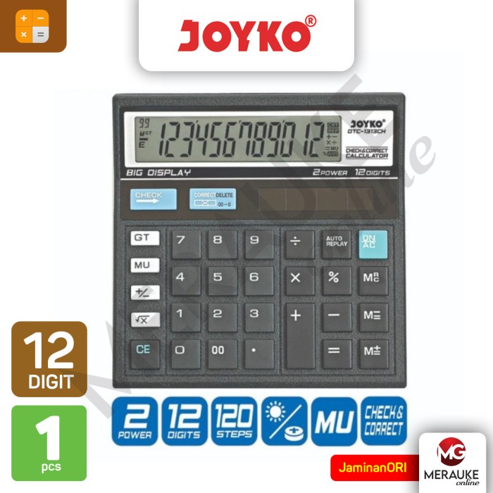 Jual JOYKO Kalkulator / Calculator 12 Digits DTC-1313CH Check & Correct ...