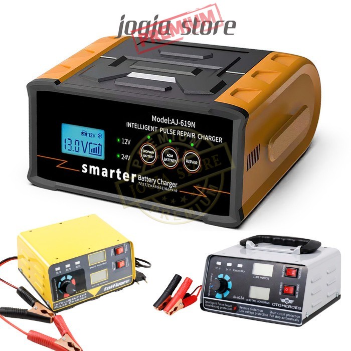 Jual Smart Fast Charger AKI Mobil & Motor 12V/24V 400Ah Cas ACCU with ...