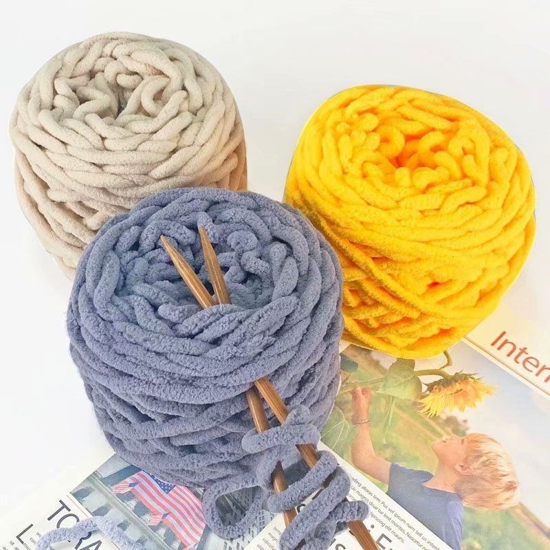 Jual (CHN) Benang Rajut Chenille / Chenille yarn import / Chunky Yarn ...