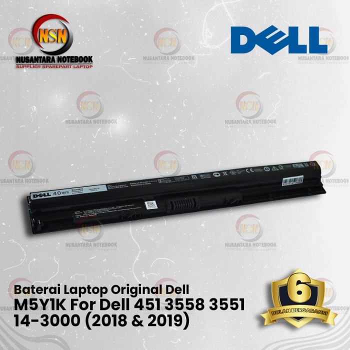 Jual BATERAI BATTERY DELL INSPIRON 3451 3551 3458 3558 14-3000 ORIGINAL ...
