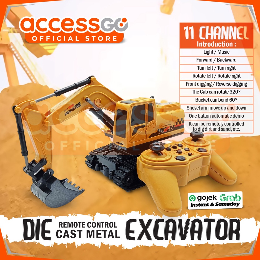 Jual Mainan Excavator Remote Control Excavator 11 CH 2.4Ghz Alloy ...