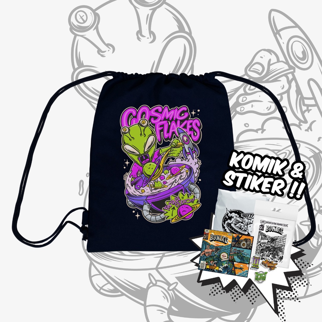 Jual THE COSMIC FLAKES FINTAGE STRING BAG TAS SERUT | Shopee Indonesia