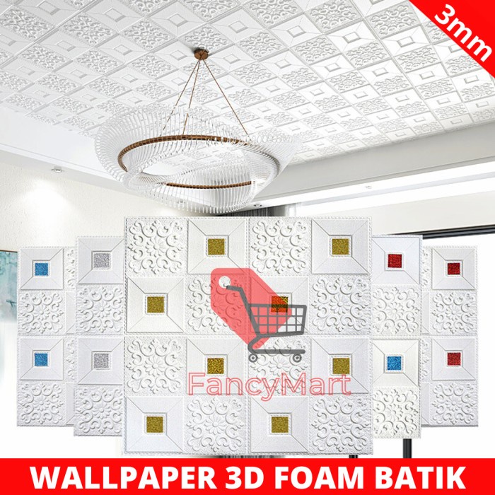 Jual Wallpaper Dinding 3D Foam Batik Dekorasi Dinding 70 x 70cm ...