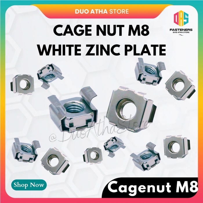 Jual M8 Cage Nut / Mur Kandang M8 / Mur Sangkar M8 Putih | Shopee Indonesia