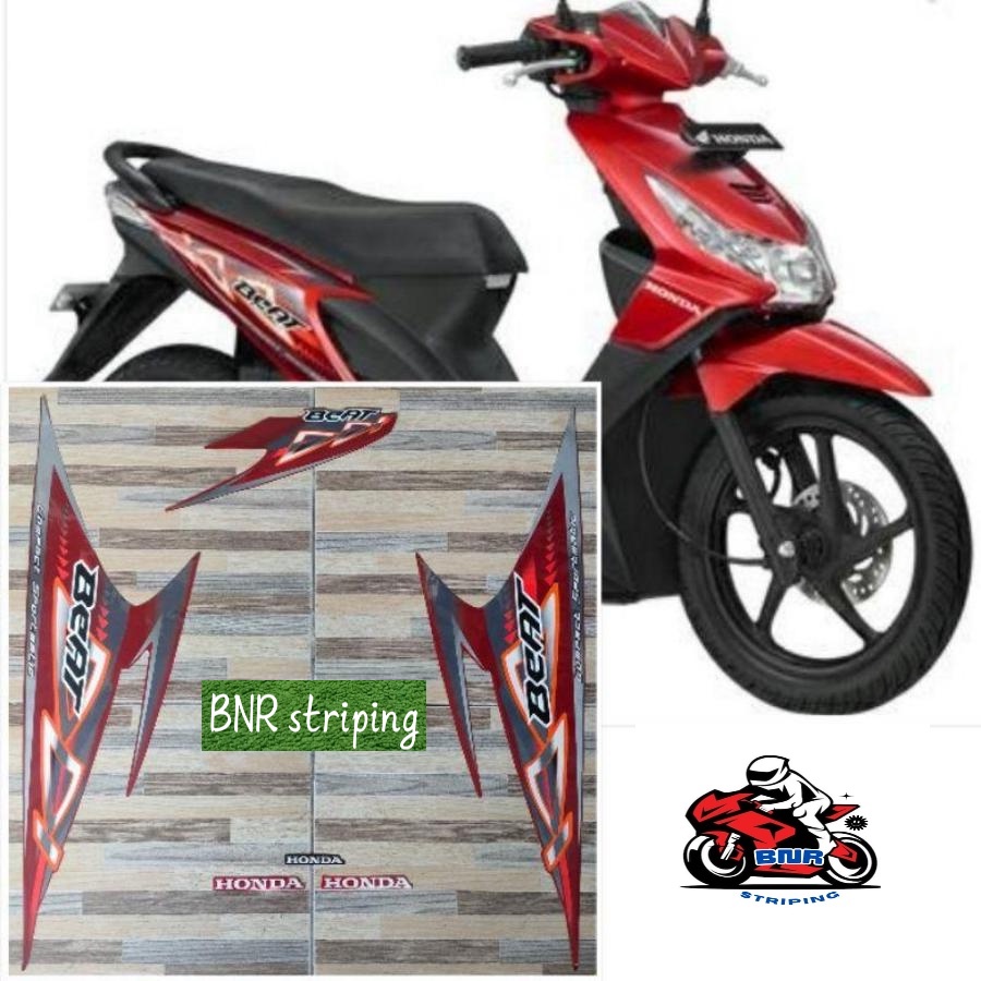 Jual Striping Honda beat karbu merah tahun 2011 2012 stiker list body ...