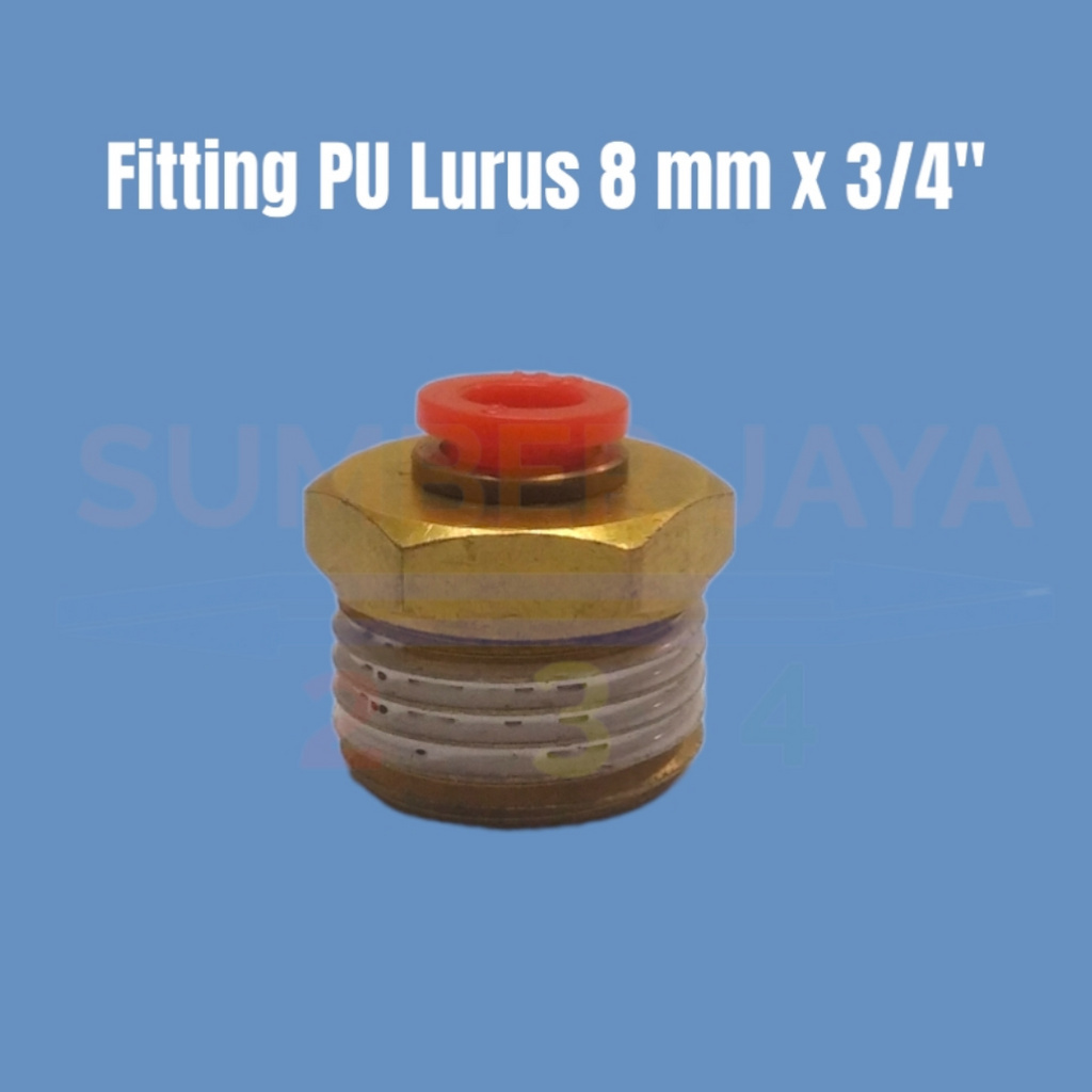 Jual Fitting Pneumatic Lurus Selang 8mm / Nepel Sambungan Pneumatic 3/4 ...