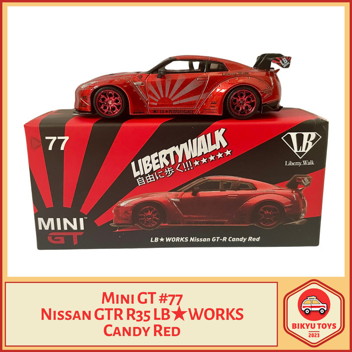 Jual Mini GT 77 Nissan GTR R35 Candy Red with Wing LBWK LB Works MiniGT ...