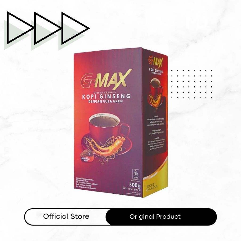 Jual KOPI G-MAX Minuman Kopi Gingseng 1 Box isi 10 sachet Original | Shopee Indonesia