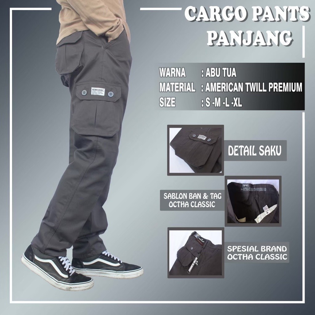 Jual Celana Cargo Panjang Pria Big Size Octha | Shopee Indonesia