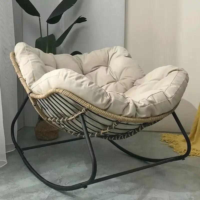 Jual Lazy Living Room Chairs PE Rattan Woven By Hand Nordic Chaise ...