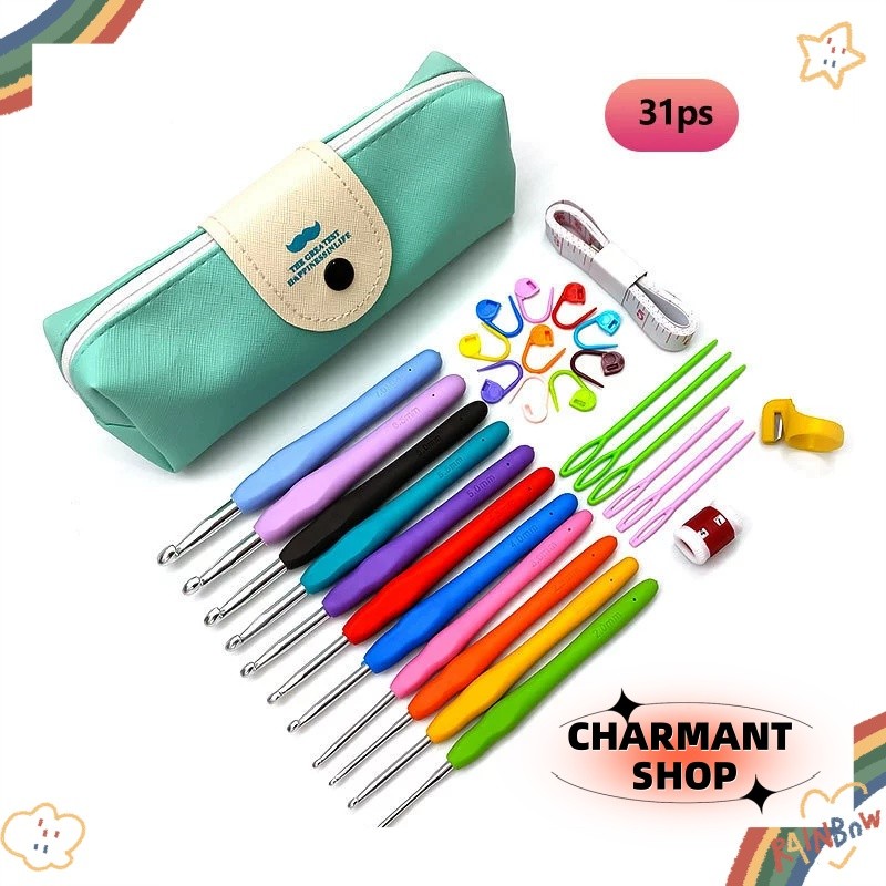 Jual [CHARMANT] Set Rajutan Pegangan Jarum Rajut Kit dengan Klip Jahit ...