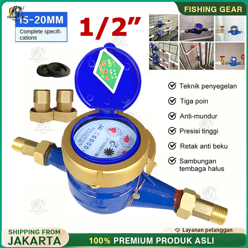 Jual Meteran Air Jarum 1/2" Meteran Air PDAM SNI Body Besi / Water ...